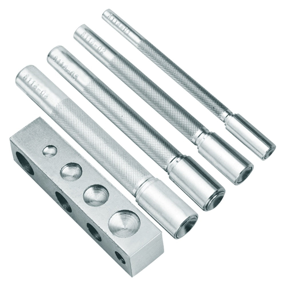 Deluxe Round Spot Setter & Anvil 5 Pcs Set| Zelikovitz.com