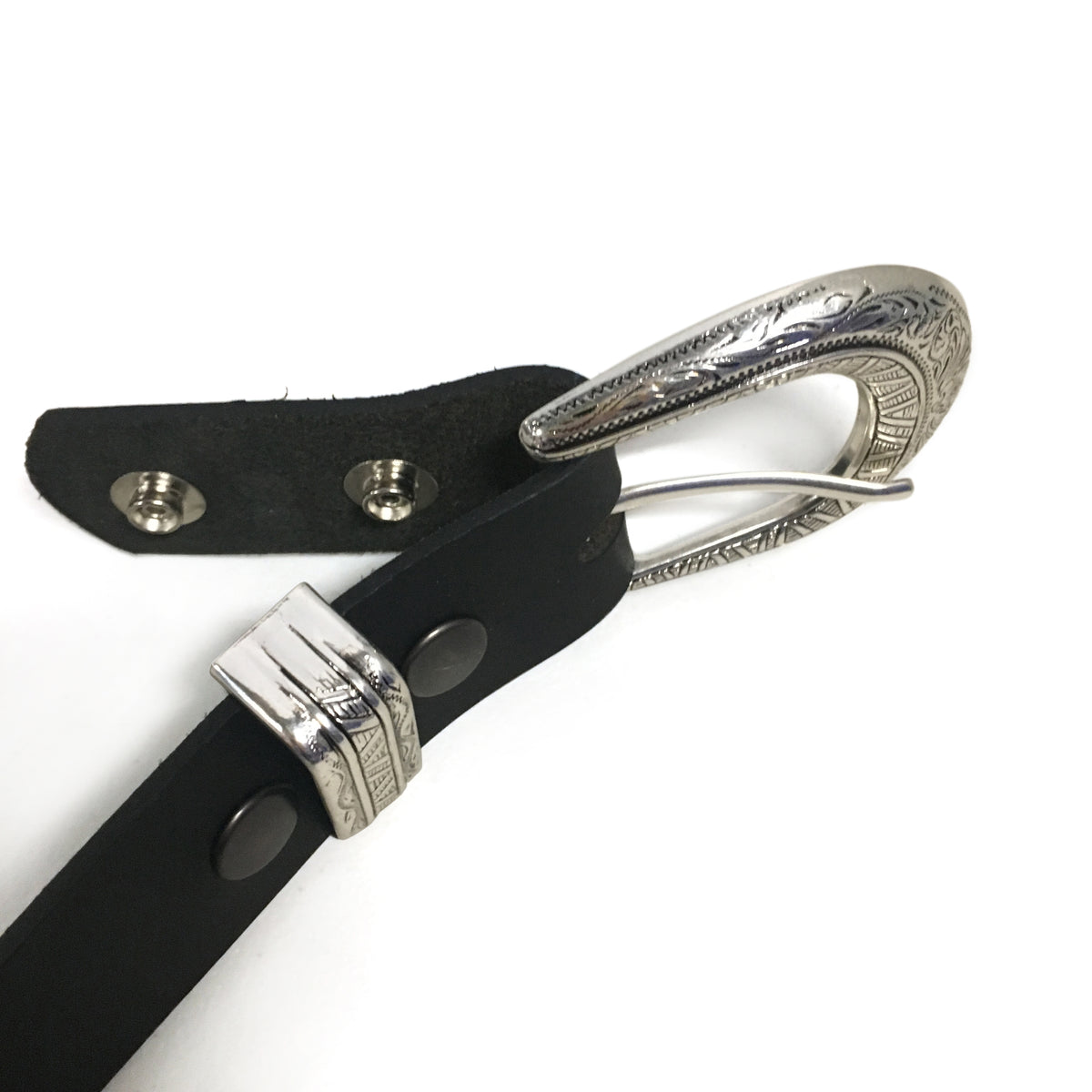 1.25" (32mm) South Western Style Buffalo Leather Belts - Black Size 26 ...