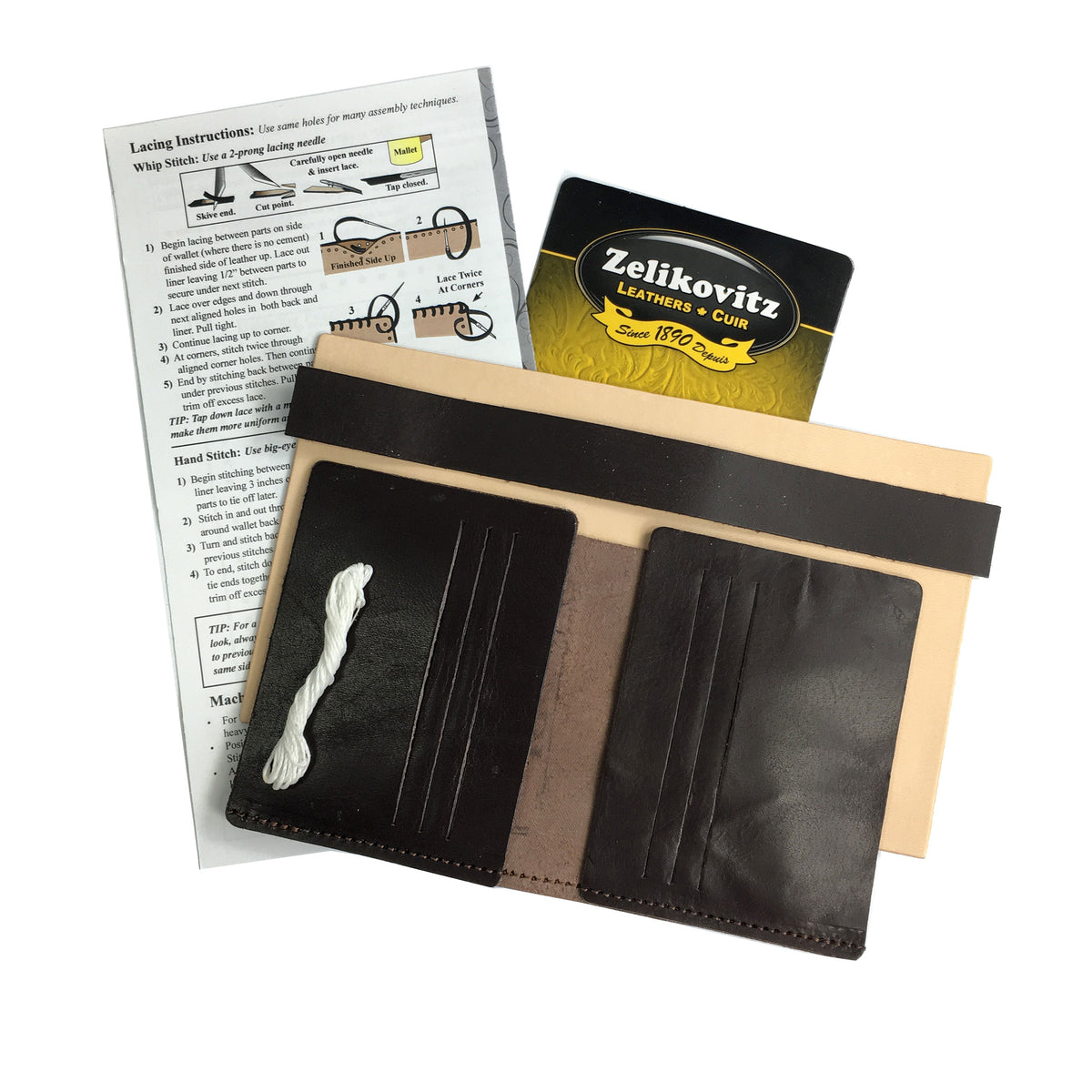 Releather Silver Edition Bifold Wallet Kit Leathercraft Kit| Zelikovitz.com