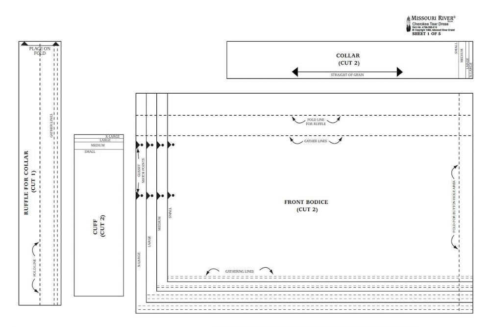 Cherokee Tear Dress Pattern| Zelikovitz.com