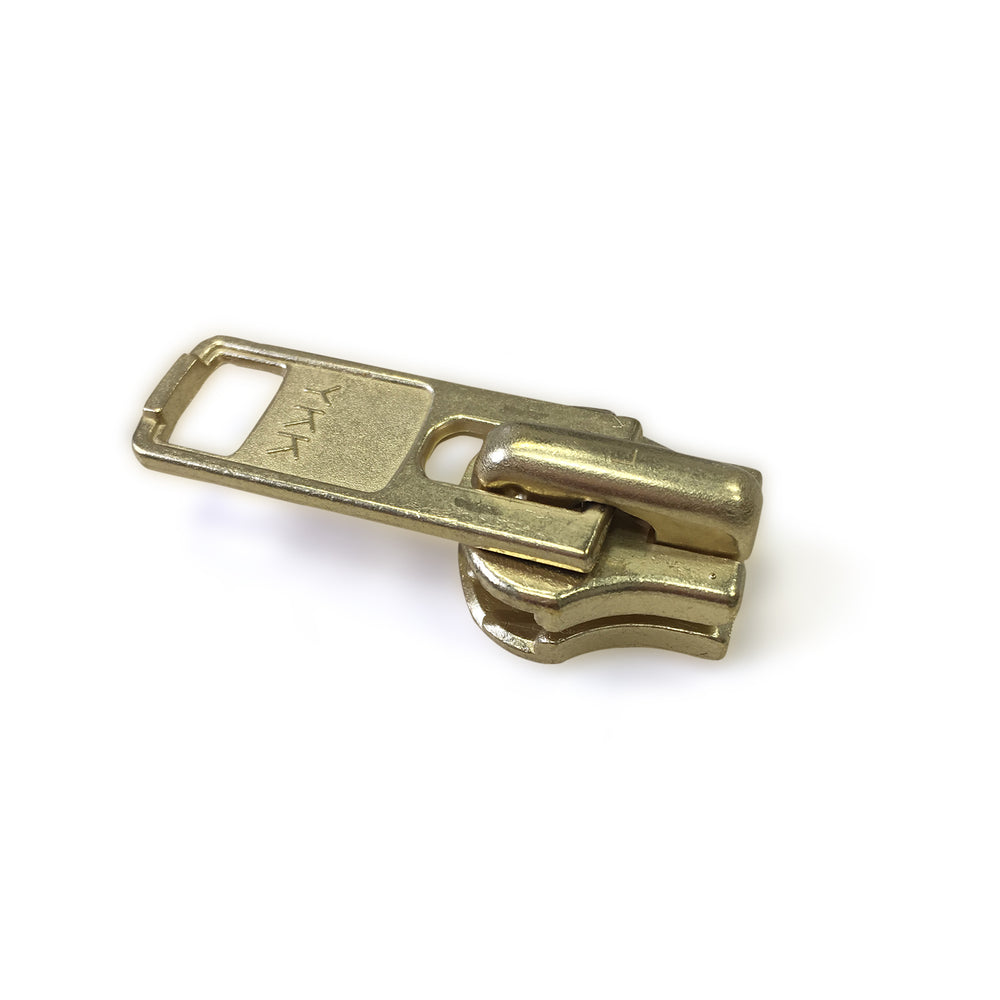 #10 YKK Metal Short Tab Slider Gilt 5 Pack Zipper Pull| Zelikovitz.com