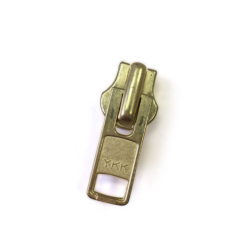 #10 YKK Metal Short Tab Slider Gilt 5 Pack Zipper Pull| Zelikovitz.com