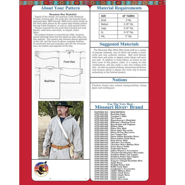 Mountain Man's Work Shirt Pattern| Zelikovitz.com
